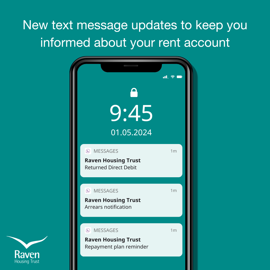 Rent updates by text message - Raven Housing Trust